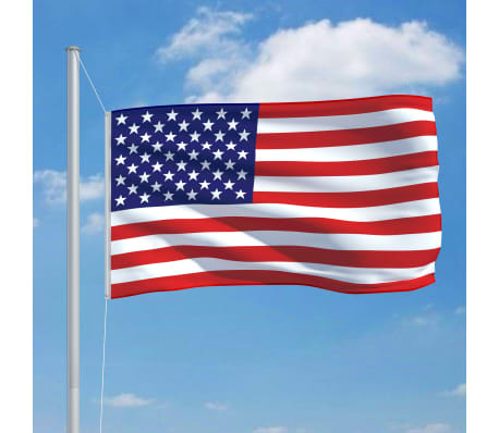 vidaXL US Flag Red, White, Blue 68D Fabric (100% polyester), aluminum ...