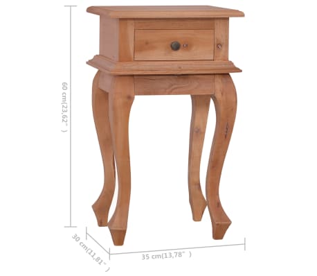 vidaXL Masă noptieră, 35 x 30 x 60 cm, lemn masiv de mahon | vidaXL.ro