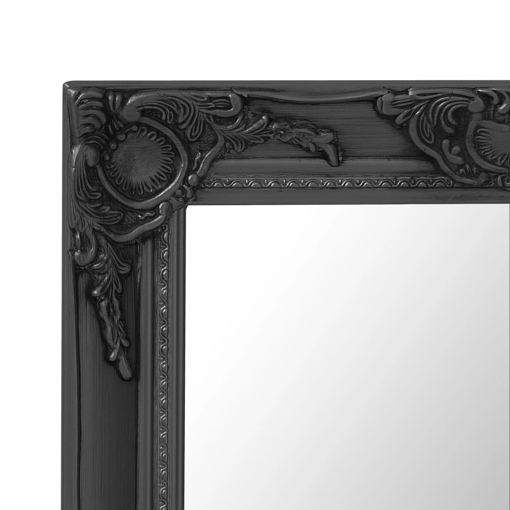 Espelho De Parede Estilo Barroco 50 120 Cm Preto A Feira