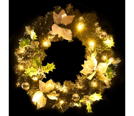 vidaXL julekrans med LED-lys 60 cm PVC sort | vidaXL.dk