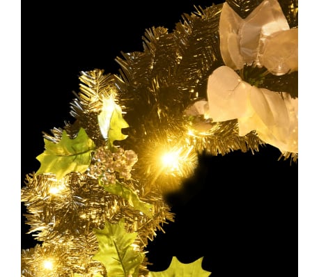 vidaXL julekrans med LED-lys 60 cm PVC sort | vidaXL.dk