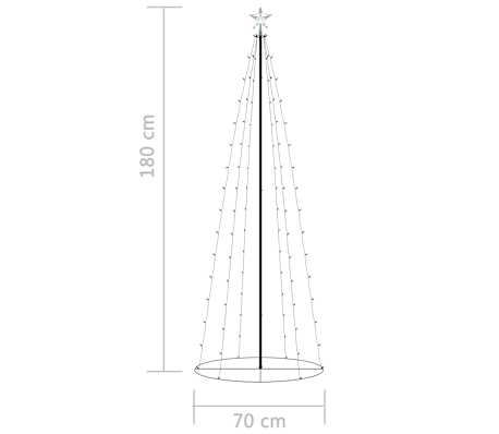 vidaXL Christmas Cone Tree 100 Warm White LEDs Decoration 2x6 ft ...