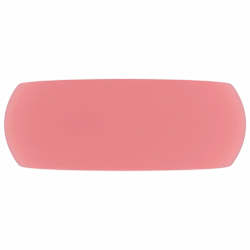 vidaXL Lyxigt runt handfat matt rosa 40x15 cm keramik