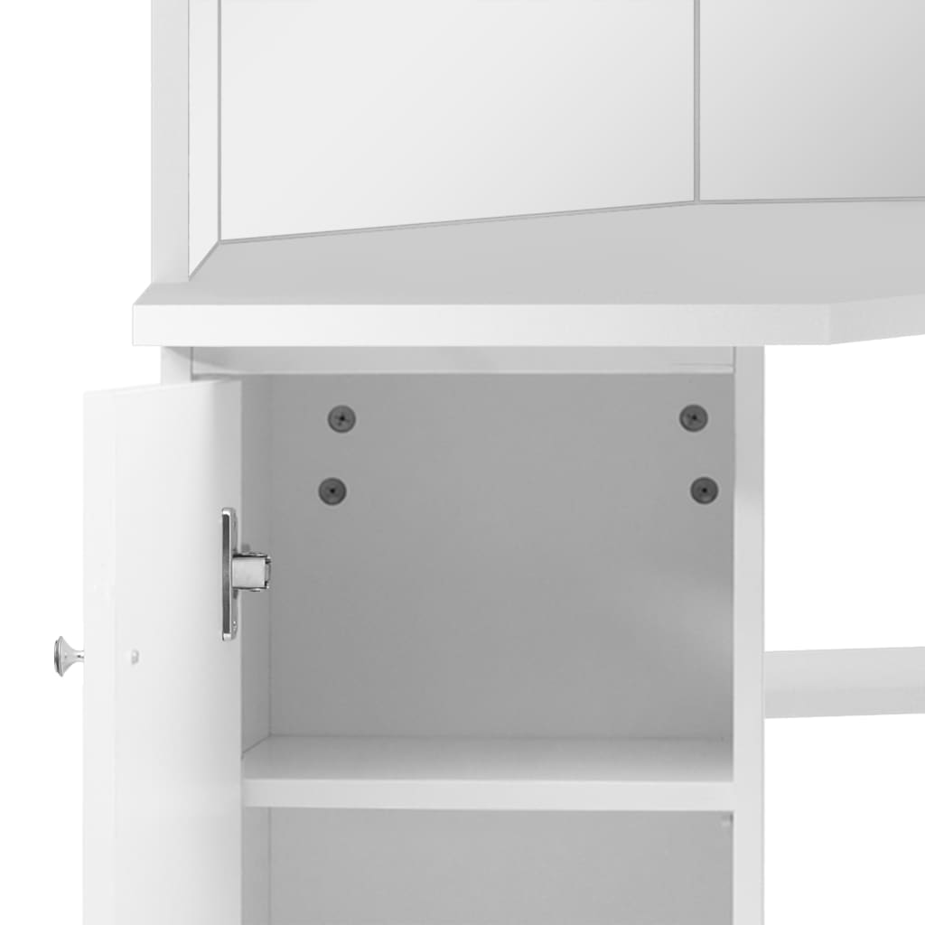 Corner Dressing Table Make up Table With LED Light White VidaXL corner-dressing-table-make-up-table-with-led-light-white-vidaxl
