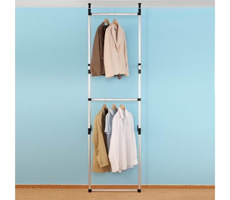 vidaXL Telescopic Wardrobe System with Rods Aluminum | vidaXL.com