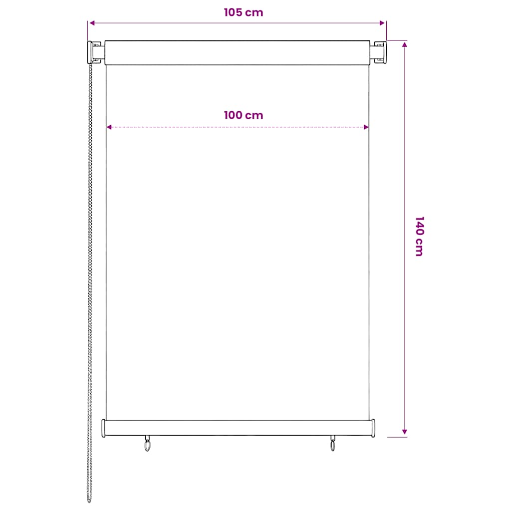 Rolgordijn Voor Buiten 100 140 Cm Zwart Broomium Rolgordijn Voor Buiten 100 140 Cm Zwart Broomium