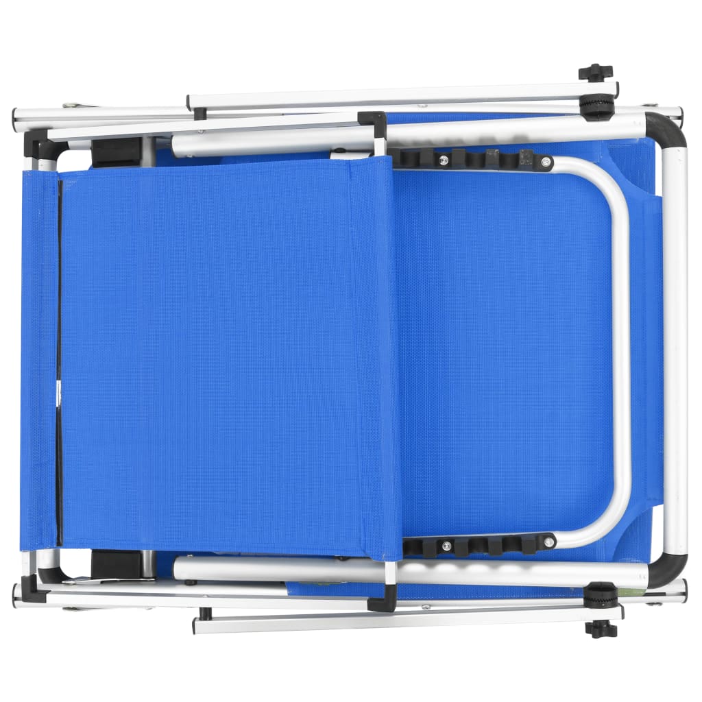 Foldbare Liggestole M Baldakin 2 Stk Aluminium Textilene Bl 