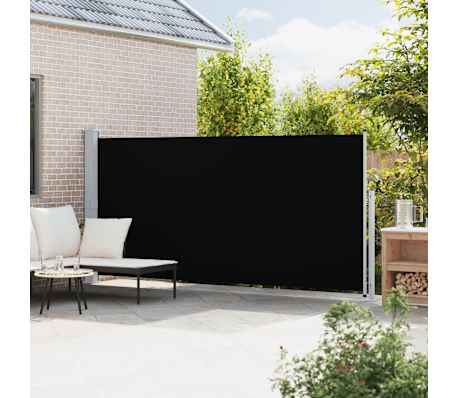 vidaXL Toldo lateral retrátil para pátio 180x500 cm preto | vidaXL.pt