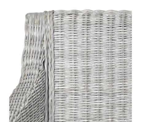 vidaXL Matstolar med dynor 2 st grå äkta rotting | vidaXL.se