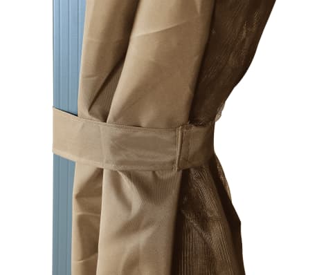 vidaXL Pavilion cu perdele, gri taupe, 400 x 300 cm, aluminiu | vidaXL.ro
