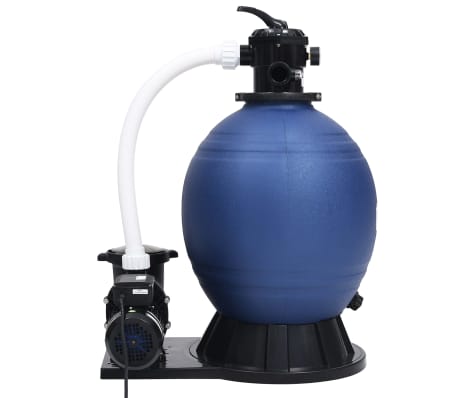 vidaXL Sandfilter mit 7-Wege-Ventil und 1000 W Pumpe Blau Schwarz ...