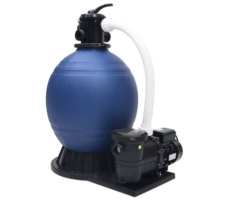 vidaXL Sandfilter mit 7-Wege-Ventil und 1000 W Pumpe Blau Schwarz ...