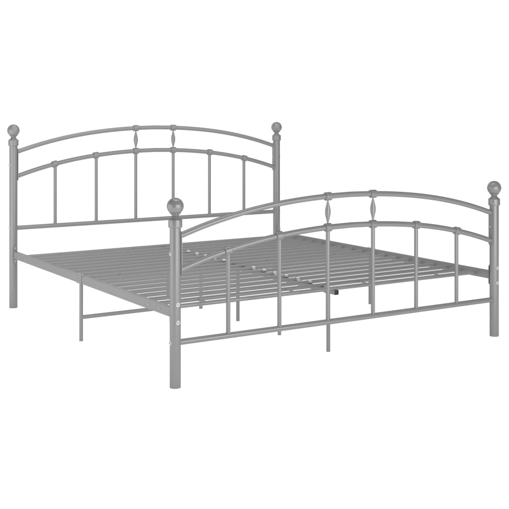 Bed Frame Grey Metal 140 200 Cm Home And Garden All Your Home