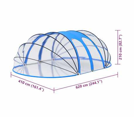 vidaXL Pool-Kuppel Oval 620x410x205 cm | vidaXL.at