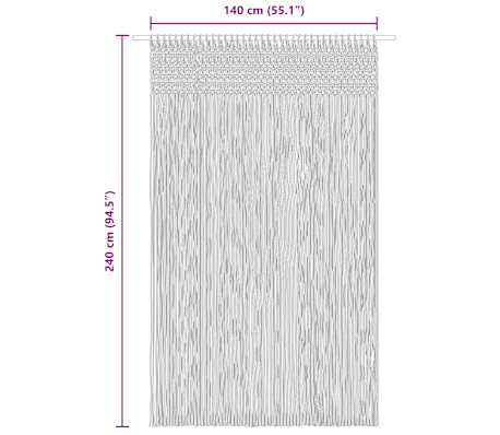 vidaXL Perdea macrame, gri taupe,140 x 240 cm, bumbac | vidaXL.ro