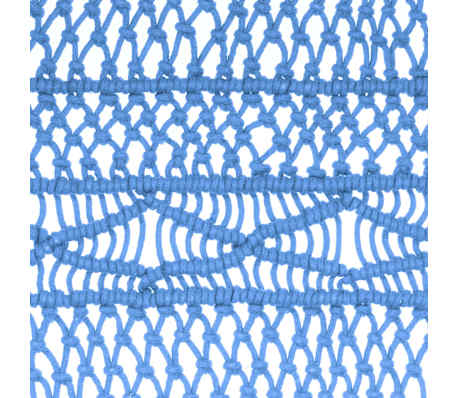 vidaXL Perdea macrame, albastru, 140 x 240 cm, bumbac | vidaXL.ro