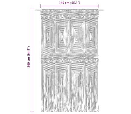 vidaXL Perdea macrame, albastru, 140 x 240 cm, bumbac | vidaXL.ro