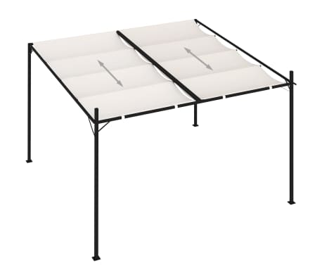 vidaXL havepavillon med udtrækkeligt tag 300x300x233 cremefarvet ...