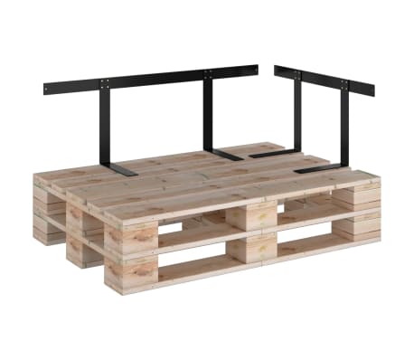 vidaXL Backrest for Pallet Sofa Black 110 cm Iron | vidaXL.ie