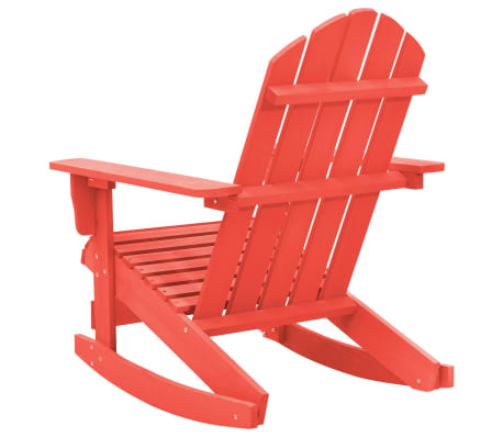 vidaXL Patio Rocking Adirondack Chair Solid Fir Wood Red | vidaXL.com