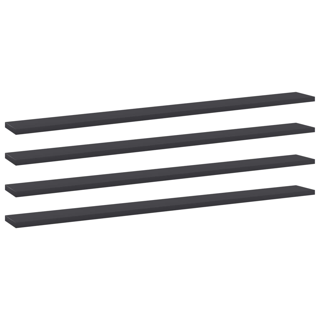 Kirjahyllytasot 4 Kpl Harmaa 100x10x1 5 Cm Lastulevy Tavarakartano