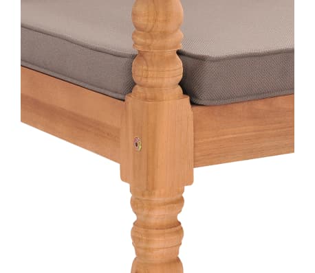 vidaXL Batavia Chairs 2 pcs with Dark Gray Cushions Solid Teak Wood ...