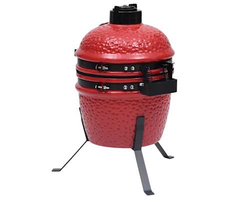 vidaXL 2-in-1 Kamado Barbecue Grill Smoker Ceramic 56 cm Red | vidaXL ...