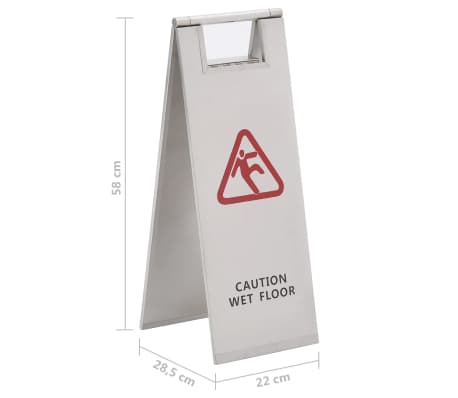 vidaXL Folding Wet Floor Sign Stainless Steel | vidaXL.ie