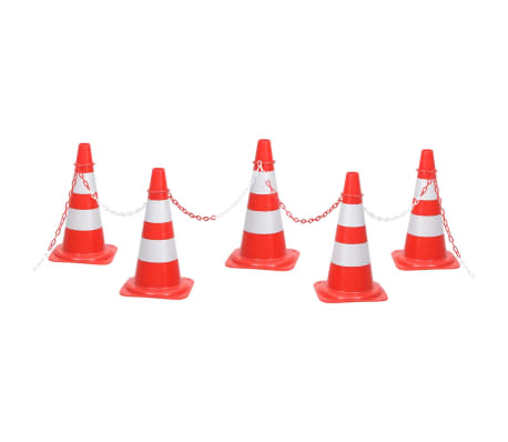 vidaXL Chain Cone Set with 10 m Chain Red and white | vidaXL.com.au