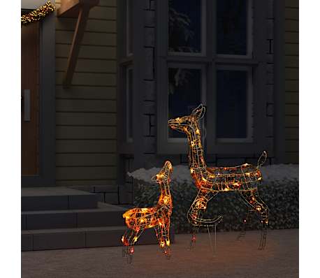 vidaXL LED-Rentier-Familie Weihnachtsdeko Acryl 160 LED Bunt | vidaXL.at