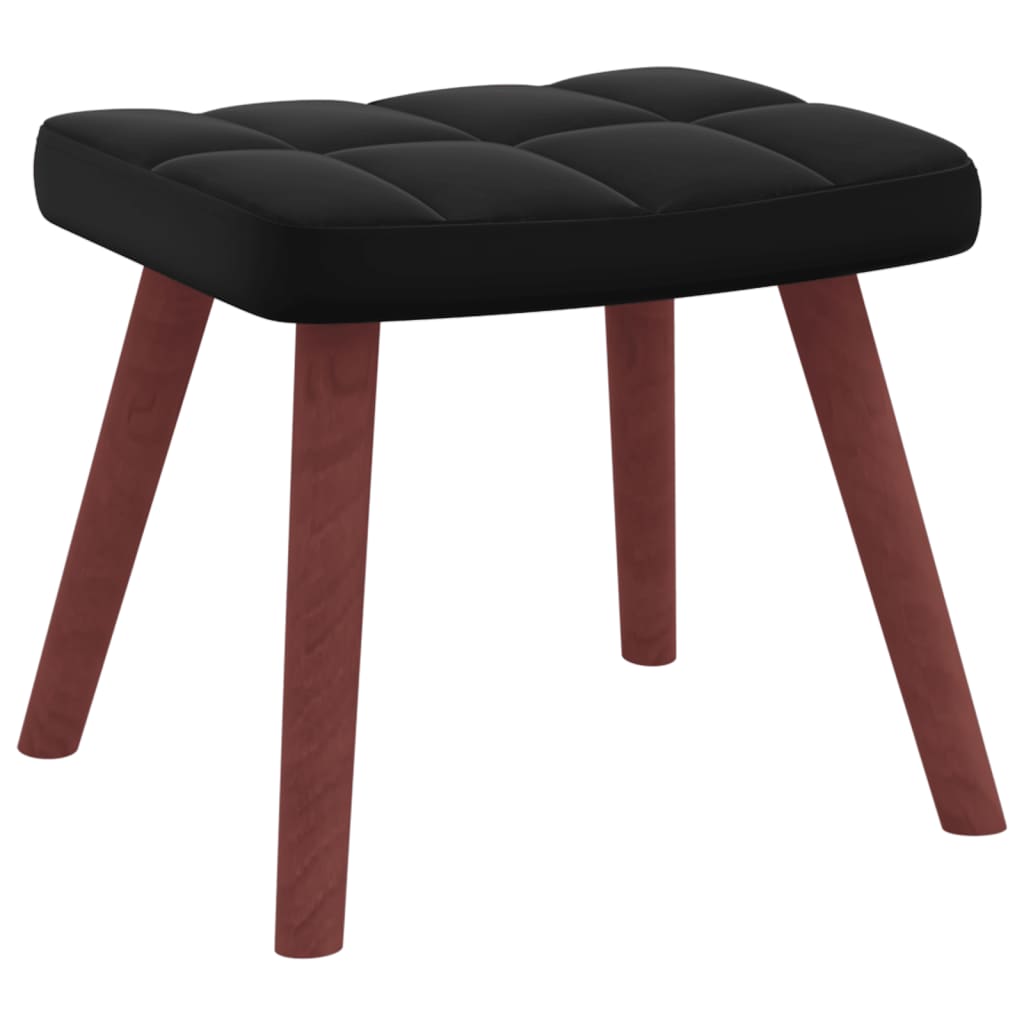 Gyngestol Med Fodskammel Fl jl Og PVC Sort Hjemshop dk