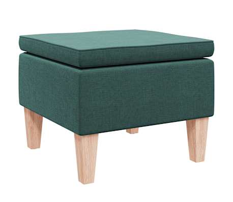 vidaXL Scaun cu picioare din lemn, verde închis, material textil ...