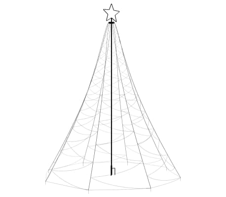 vidaXL Christmas Tree with Metal Post 500 LEDs Blue 10 ft | vidaXL.com
