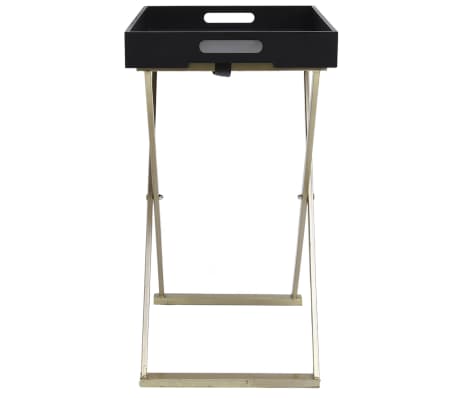 vidaXL foldbart bakkebord 48x34x61 cm MDF guldfarvet og sort | vidaXL.dk