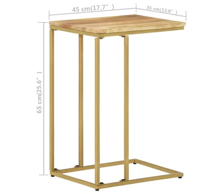 vidaXL Side Table 35x45x65 cm Solid Mango Wood | vidaXL.com.au