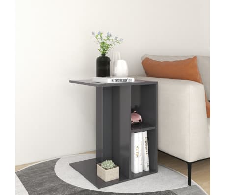 vidaXL Side Table Grey 60x40x45 cm Engineered Wood | vidaXL.com.au
