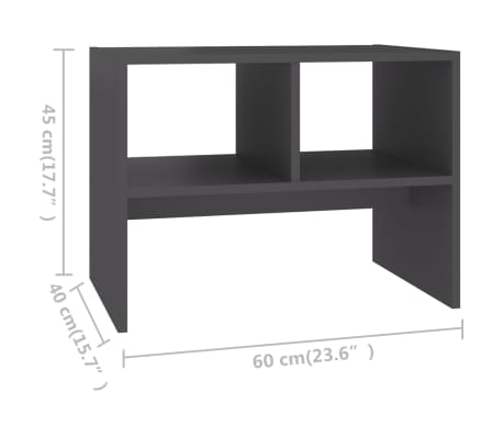 vidaXL Side Table Grey 60x40x45 cm Engineered Wood | vidaXL.com.au