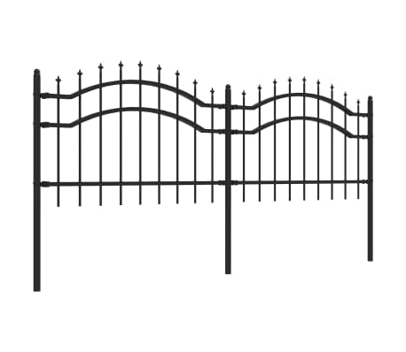 vidaXL Hagegjerde med spydtopp svart 115 cm pulverlakkert stål | vidaXL.no