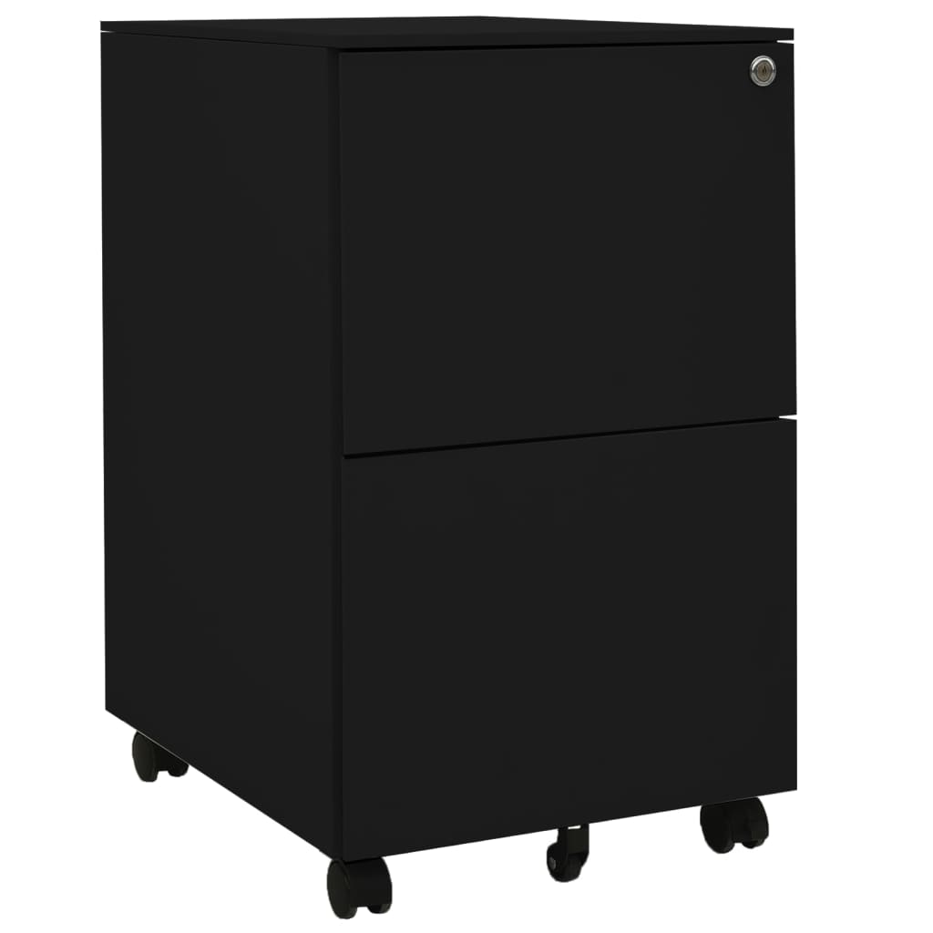 Filing Cabinet Black 90x46x164 Cm Steel Itz Coming Home
