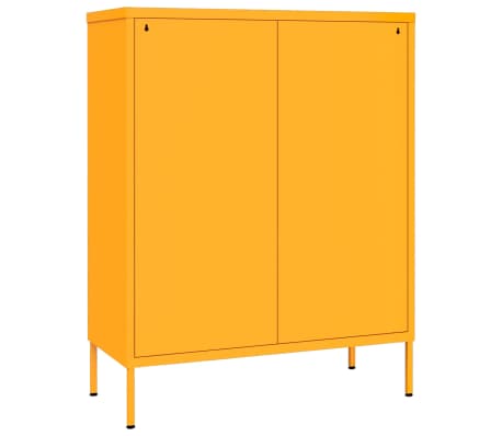 vidaXL Drawer Cabinet Mustard Yellow 31.5"x13.8"x40" Steel | vidaXL.com