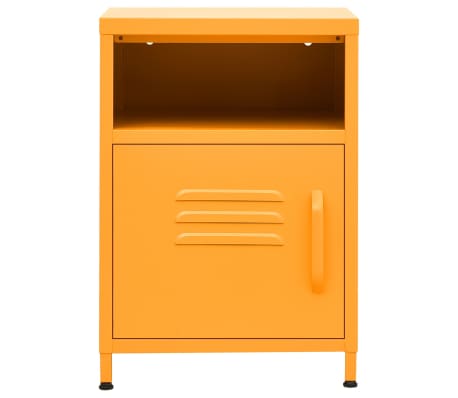 vidaXL Comodino Giallo Senape 35x35x51 cm in Acciaio | vidaXL.it