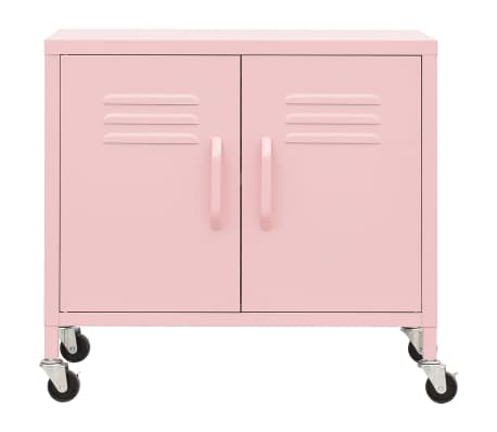 vidaXL Storage Cabinet Pink 23.6"x13.8"x22" Steel | vidaXL.com
