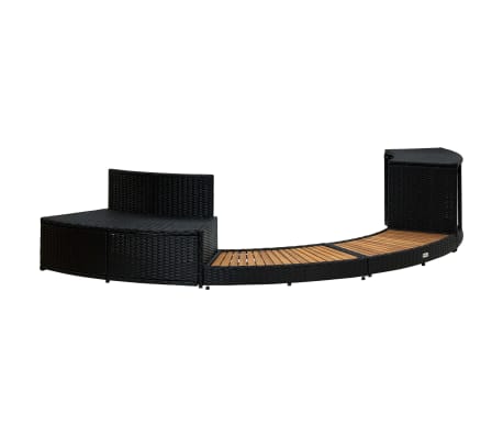 vidaXL Whirlpool-Einfassung Schwarz Poly Rattan und Massivholz Akazie ...