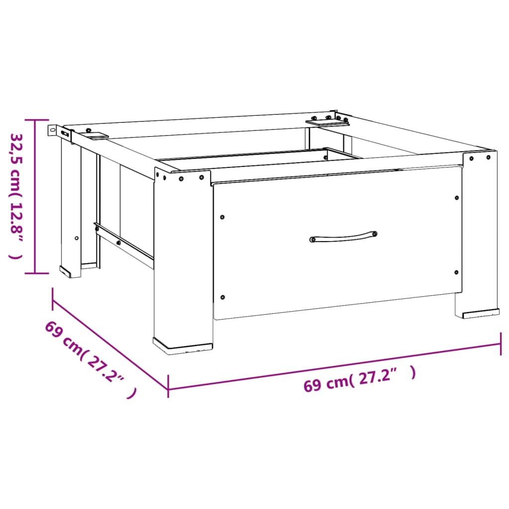 Washing Machine Pedestal Washer and Dryer Stand Laundry Riser White ...