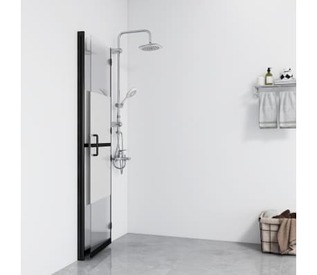 vidaXL Foldable Walk-in Shower Wall Half Frosted ESG Glass 35.4"x74.8 ...