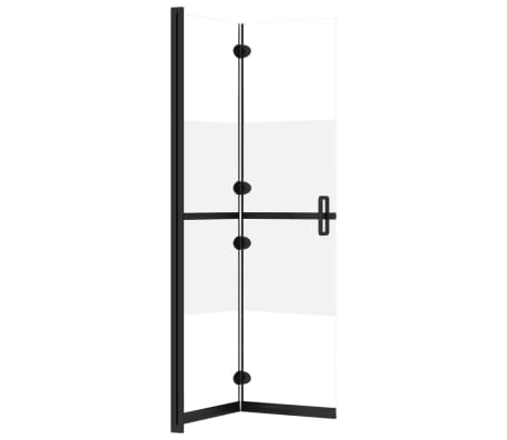 vidaXL Foldable Walk-in Shower Wall Half Frosted ESG Glass 35.4"x74.8 ...