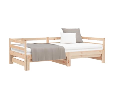 vidaXL Pat extensibil de zi, 2x(90x200) cm, lemn masiv de pin | vidaXL.ro