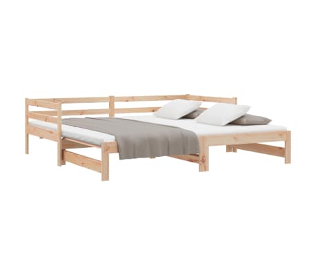 vidaXL Pat extensibil de zi, 2x(90x200) cm, lemn masiv de pin | vidaXL.ro