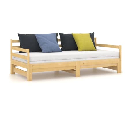 vidaXL Pat extensibil de zi, 2x(90x200) cm, lemn masiv de pin | vidaXL.ro