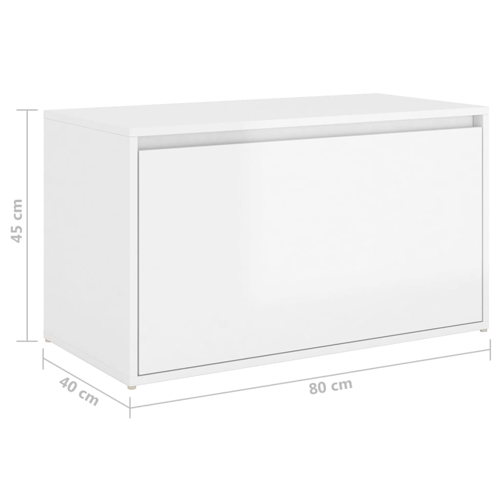 Klupa Za Hodnik Visoki Sjaj Bijela 80 X 40 X 45 Cm Od Iverice Po Klupa Za Hodnik Visoki Sjaj Bijela 80 X 40 X 45 Cm Od Iverice Po